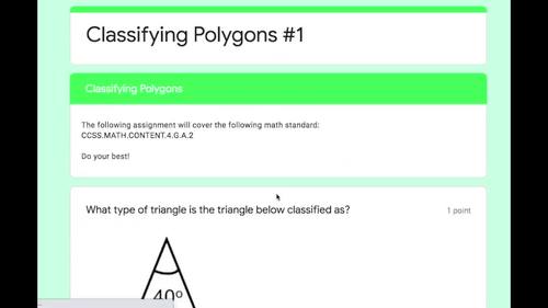 Classifying Polygons Google Classroom™ Digital Quiz Set by Home Run ...