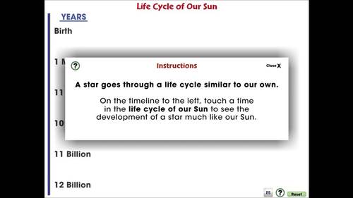 Solar System: Life Cycle of our Sun Timeline - NOTEBOOK Gr. 5-8 | TPT