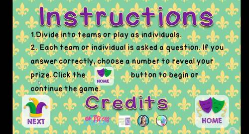 Bring Your Own Questions Mardi Gras PPT Review Game Ten Board Bundle