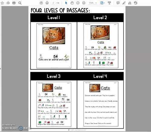 Cats Reading Comprehension Passages and Questions with Visuals | TPT