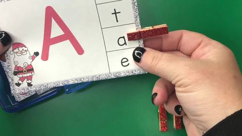 Christmas Alphabet Matching Clip Cards by Little Learning Corner