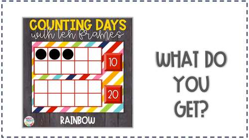 Counting Days of School | Ten Frames | Rainbow Theme by Almost Friday