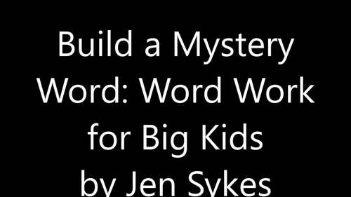 Build A Mystery Word, Interactive Word Work for grades 3-4 | TpT