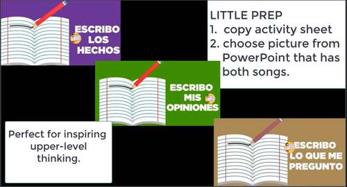 107 Spanish Higher Level Thinking and Writing with Musical Video