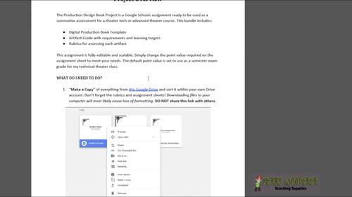 Production Design Binder Project by Merry Wanderer Teaching Supplies