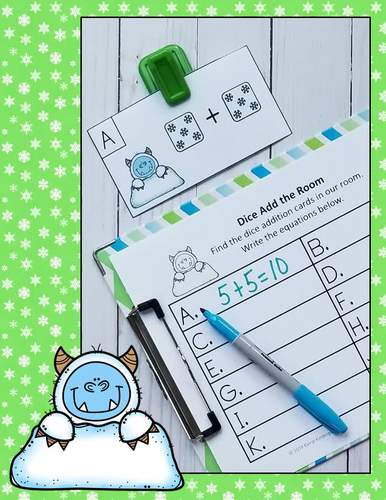 Winter Yeti Addition Within 10 Snowflake Dice Add the Room by Kamp ...