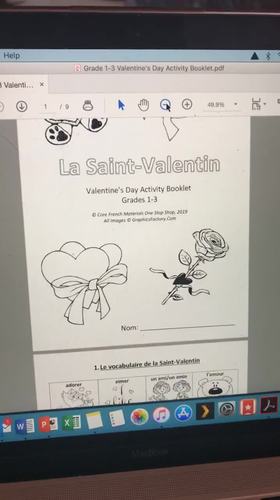 La Saint-Valentin: Grade 1-3 Core French Valentine's Day Activity Booklet