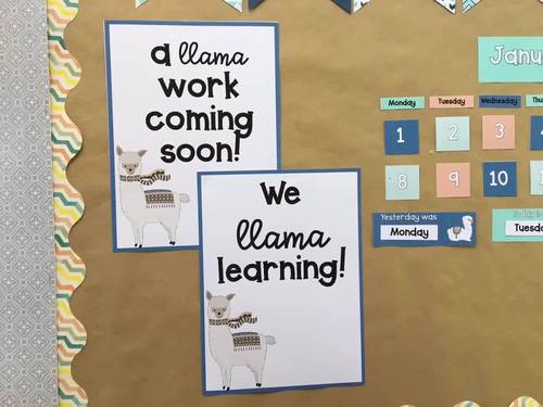 Llama Classroom Decor Fully Editable Theme Cactus Decor | TpT