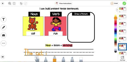 Writing Simple Sentences Seesaw and Google Classroom Set 1 | TPT