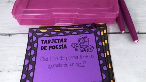 Poetry Task Cards | SPANISH by MM Bilingual | TPT
