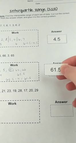 Interquartile Range (IQR) Worksheet - Engaging Cut-and-Glue - 7.SP.4, 6 ... Interquartile Range (IQR) Worksheet - Engaging Cut-and-Glue - 7.SP.4, 6 ...