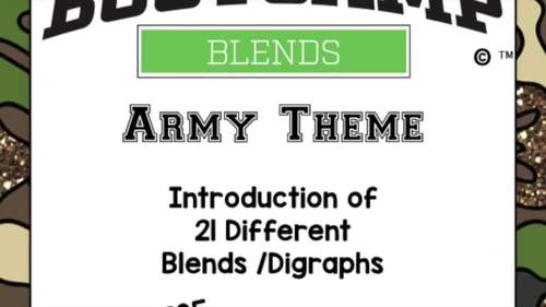 Blends Bootcamp (Army Theme) by Kindergarten Smorgasboard | TPT