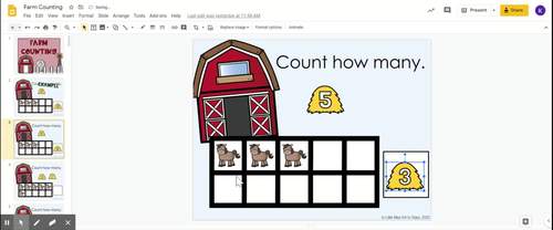 Farm Themed Counting & Number Fluency with Google Slides™ & Boom Cards