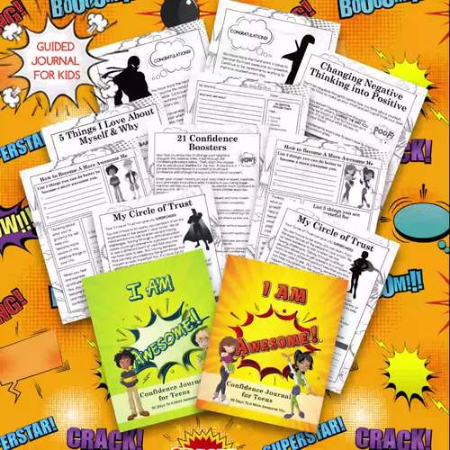Confidence Self-Esteem Journal for Girls & Boys Teens\Tweens Comic Book ...