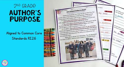 Author's Purpose - 2nd Grade RI.2.6 - Reading Comprehension Passages ...