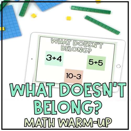 What Doesn't Belong Math Warm Ups - Math Challenges by Miss V in 3