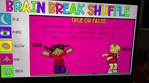 DIGITAL Interactive BRAIN BREAK CHOICE shuffle Activity | TPT