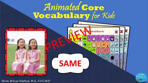 AAC Core Vocabulary Activities for SAME - Receptive Language & Vocabulary