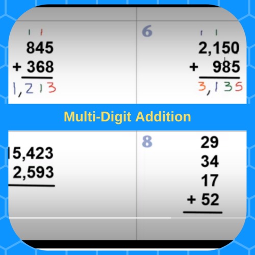 FREE Video: Multi-Digit Addition / Subtraction Tutorial **Worksheet ...