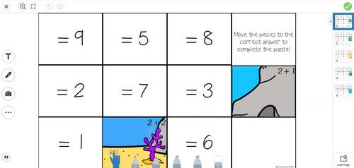 Seesaw Mystery Pictures- Addition within 10 by Created by Chelsea