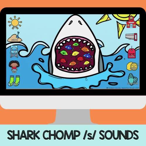 Shark Chomp Articulation Bundle: No Prep Game for Speech Teletherapy