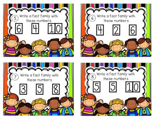FACT FAMILY Task Cards: Addition\Subtraction by Kathy Law | TPT