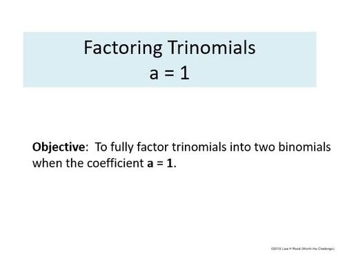 Factoring Unit: 11 Powerpoint Lessons with Student Notes - editable version