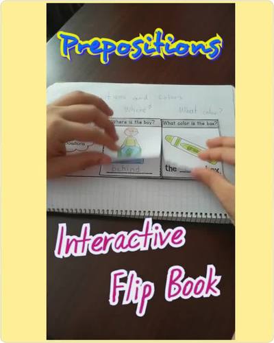 Prepositions Flip Book by ESL Classroom | TPT