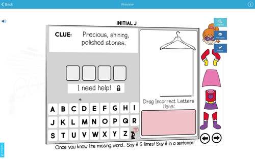 J Sound Articulation Boom Cards™ Hangman | Build A Superhero Game Speech