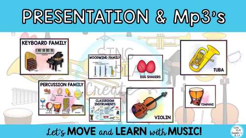 Instrument Families Bundle: Lesson, Posters, Mp3's, Story, Worksheets ...