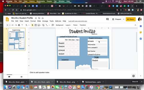 ESL Digital Student Profile Sheet by Ellimentry | TPT