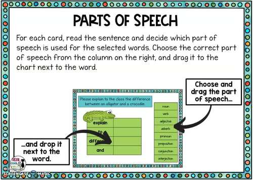 Parts of Speech Practice | Digital Boom Cards by Real Cool English
