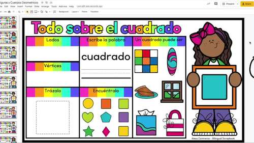 Figuras y Cuerpos Geométricos (2d and 3d Shapes in Spanish Google Slides)