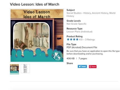 Video Lesson: Ides of March by Social Studies Studio | TPT