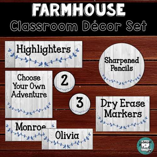 Modern Farmhouse Labels Classroom Decor Book Labels Boho Rustic ...