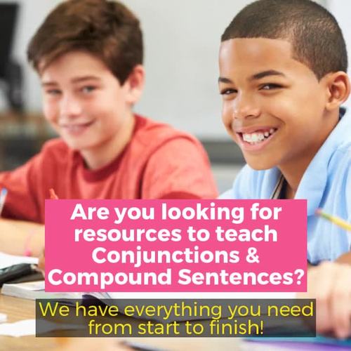 Compound Sentences and Conjunctions Lesson & Practice | Print & Digital