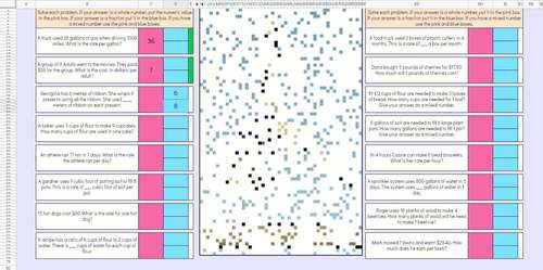 Digital Math Pixel Art Mystery Picture 6th Grade 6.RP.2 - Unit Ratios