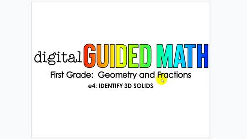 Digital Guided Math First Grade Geometry and Fractions by Reagan Tunstall