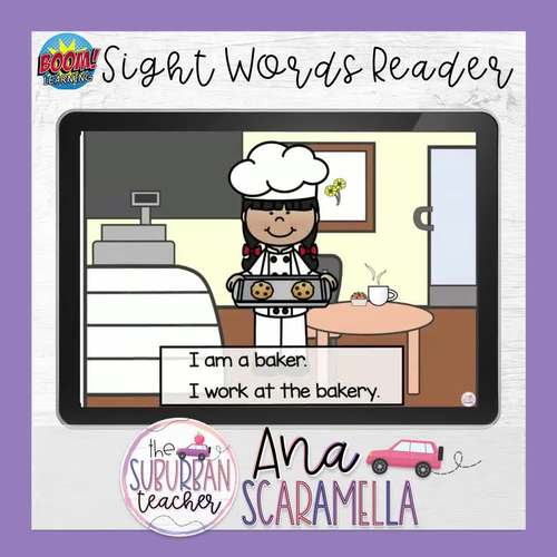Community Helpers Boom Cards Sight Words Book by Suburban Teacher