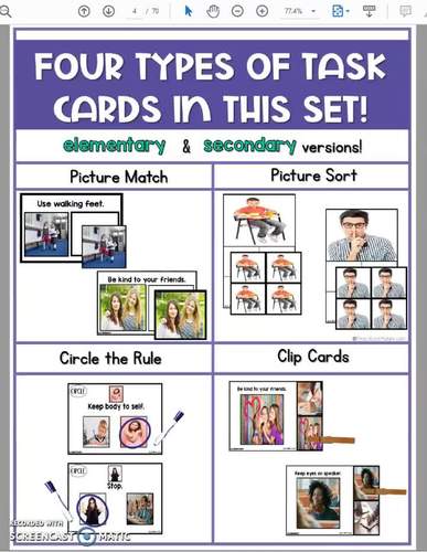 Classroom Rules Task Boxes with Real Photos Level 1 by Teach Love Autism