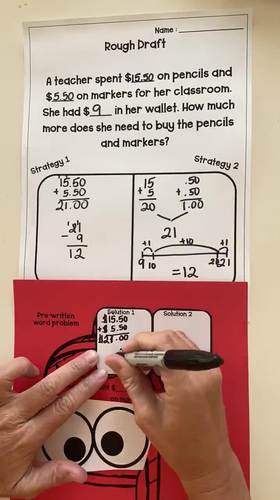 Back to School Craftivity 5th Grade | CGI Story/Word Problem | Multi Step