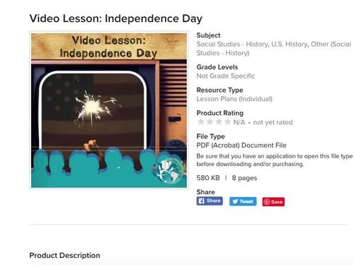 Video Lesson: Independence Day by Social Studies Studio | TPT