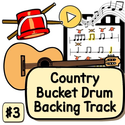 Country Backing Track 3 - Light up Rhythm Video for Bucket Drummers