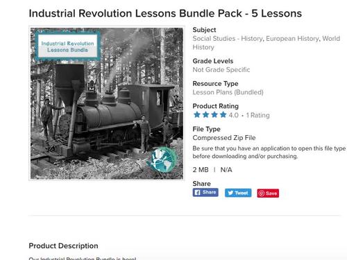 Industrial Revolution Lessons Bundle Pack - 5 Lessons by Social Studies ...