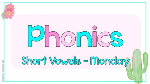 Year One Synthetic Phonics Session Slides - Short Vowels | TPT