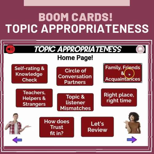 BOOM Topic Appropriateness Conversation Social Skills by Badger State ...