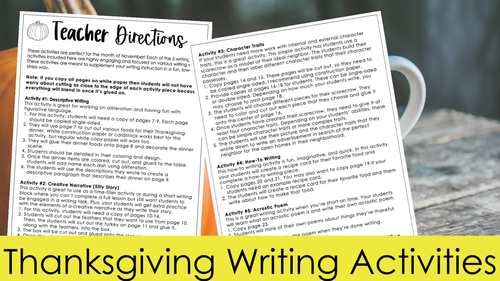 5 Thanksgiving Writing Activities | November Writing Lessons | 3rd-5th ...