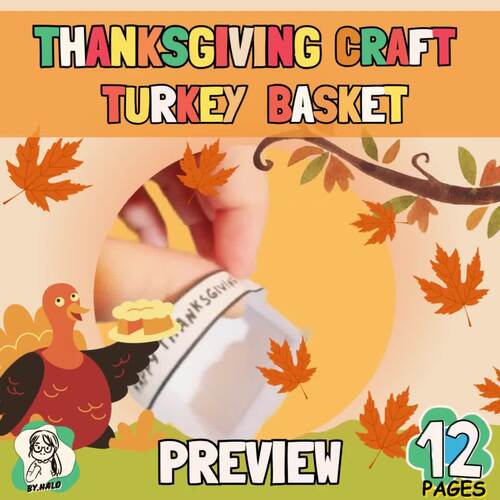 Thanksgiving Turkey Basket Craft | Color, Cut & Create Activity For Kids