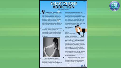 Smartphone Addiction Non Fiction Reading Comprehension Passage with ...