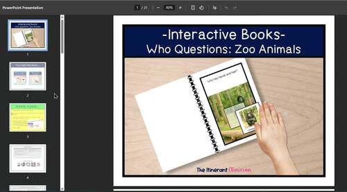 WHO Questions Adaptive Books Special Education SPEECH THERAPY Zoo Animals